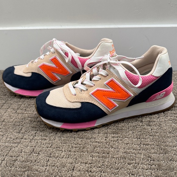 New Balance | Shoes | New Balance Womens Sneakers Orange Pink And Navy ...